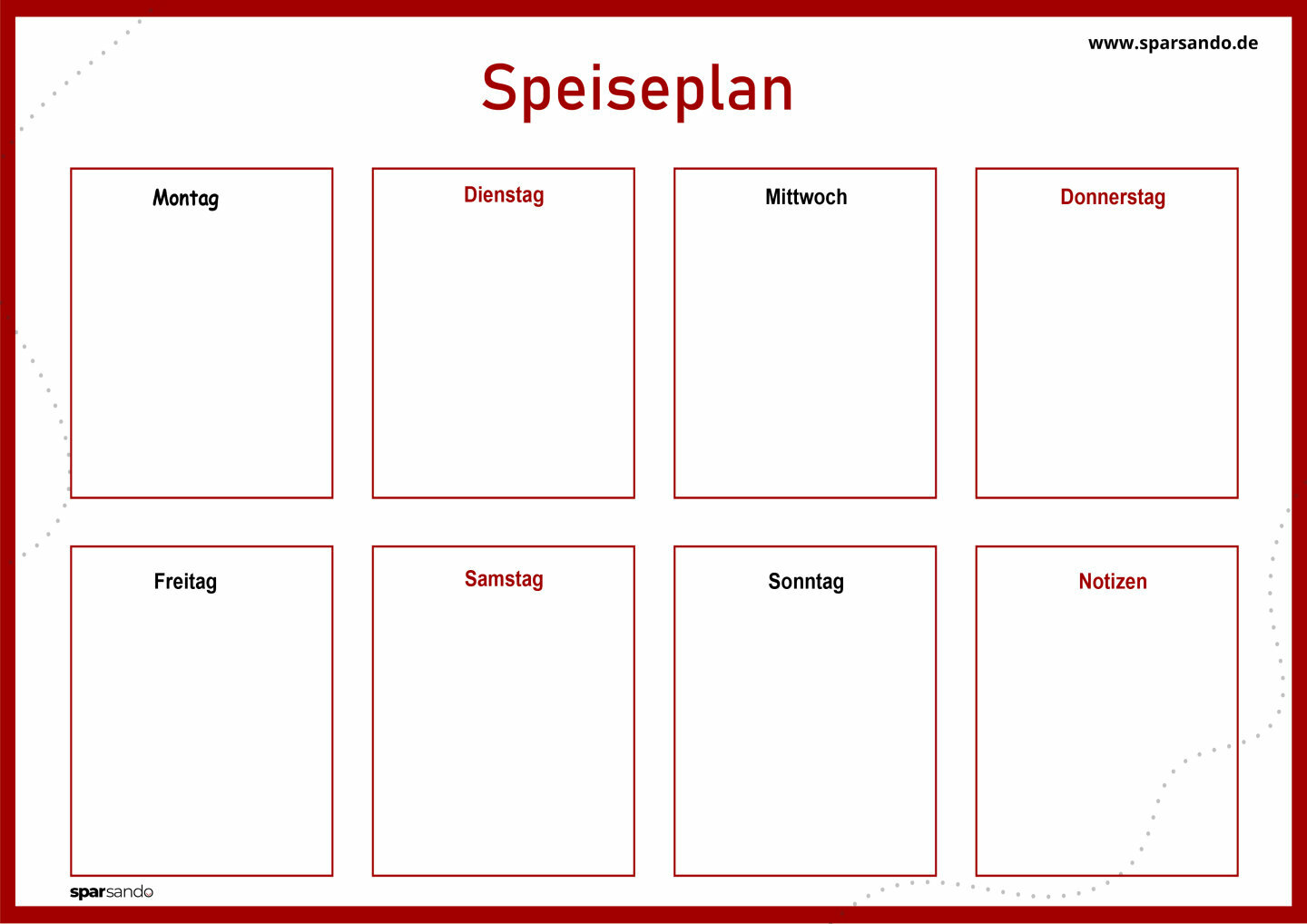 Speiseplan zum Ausdrucken | Jetzt downloaden